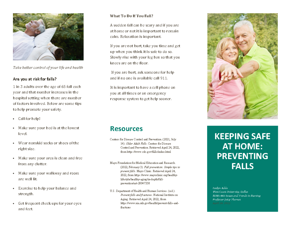 Keeping SAFE AT HOME- Preventing Falls - What To Do If You Fall? A ...