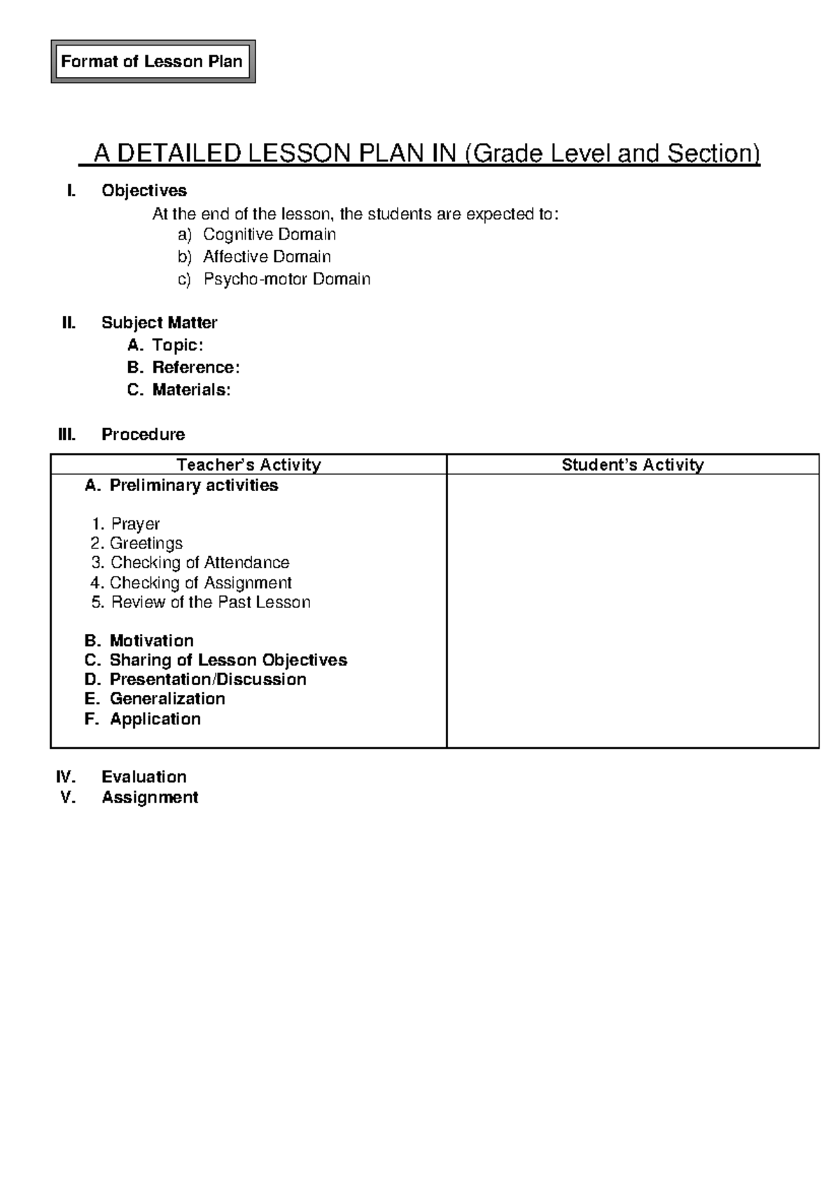 Lesson-Plan-Format - This is to use for future practice teachers - A ...