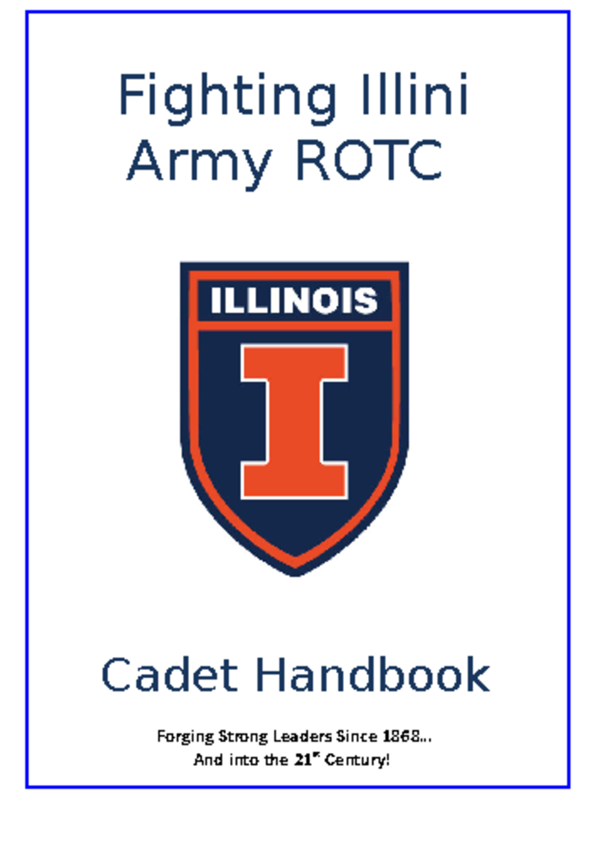 Cadet-Handbook-2020 - Cadet handbook - Fighting Illini Army ROTC Cadet ...