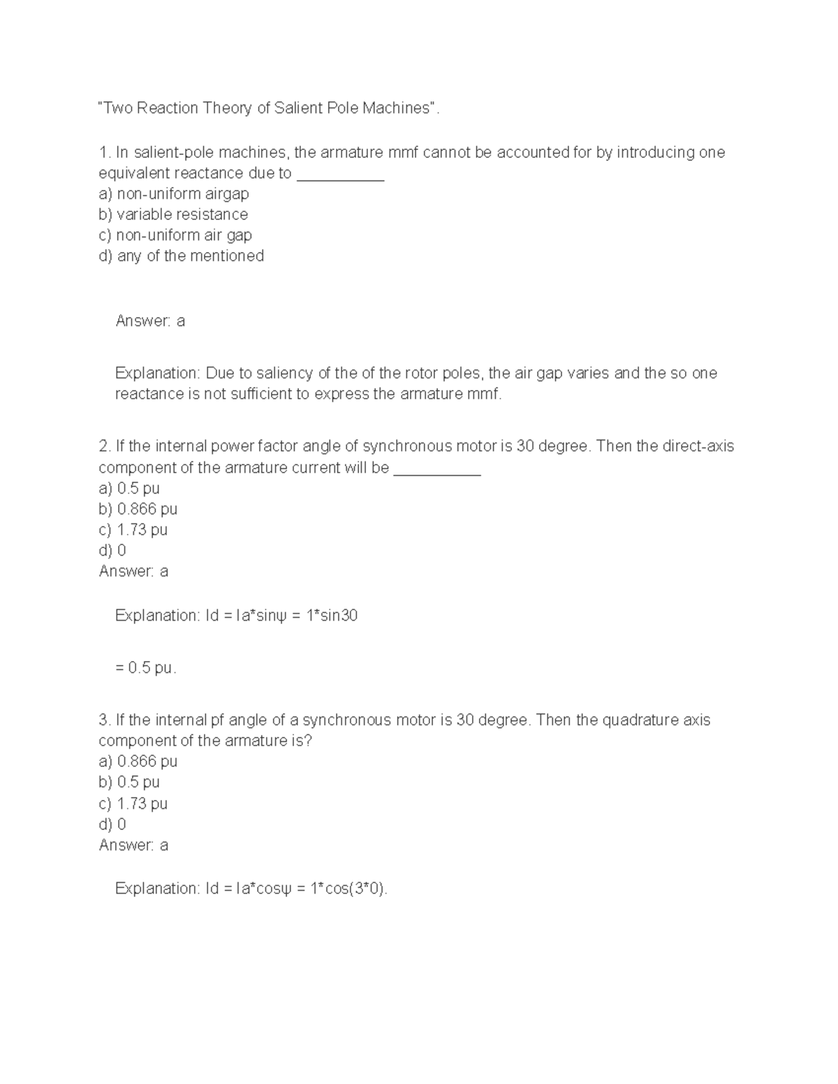 Electrical Engineering Machine (33) - “Two Reaction Theory of Salient ...