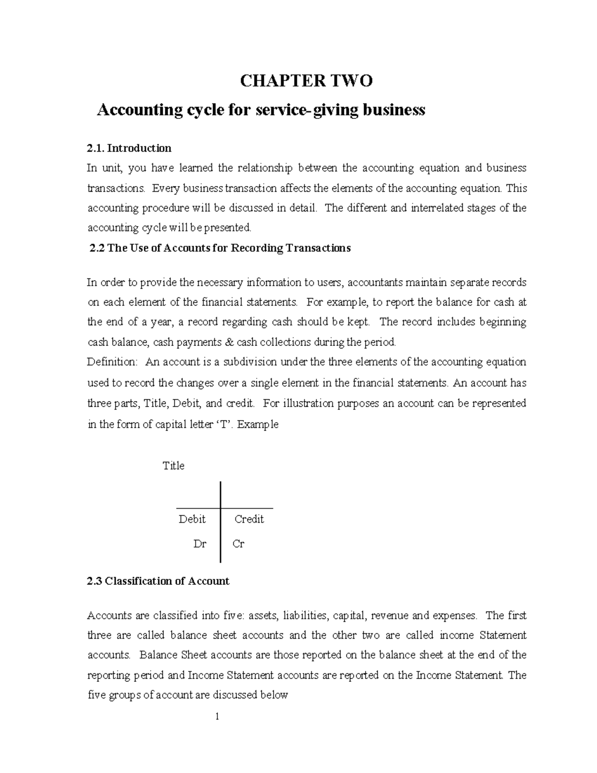 Ch - CHAPTER THREE ACCOUNTING FOR MERCHANDISING BUSINESS - CHAPTER TWO ...