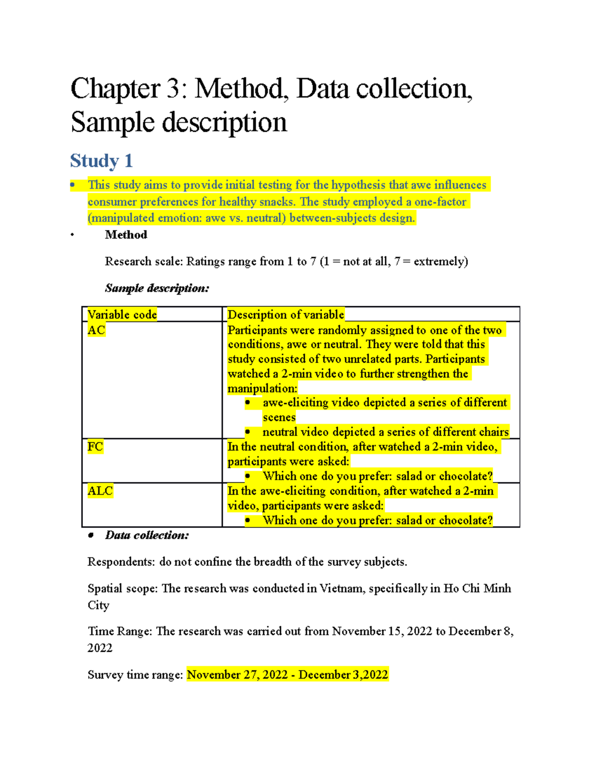 Chapter 3 consumer behavior - Chapter 3: Method, Data collection ...