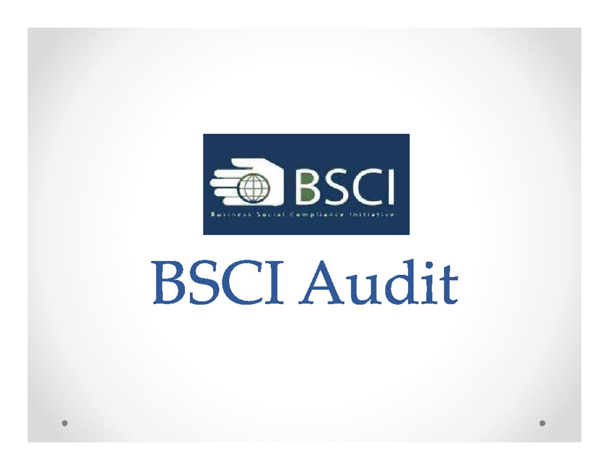 Basic audit - cbd - What is a BSCI Audit? A Business Social Compliance ...
