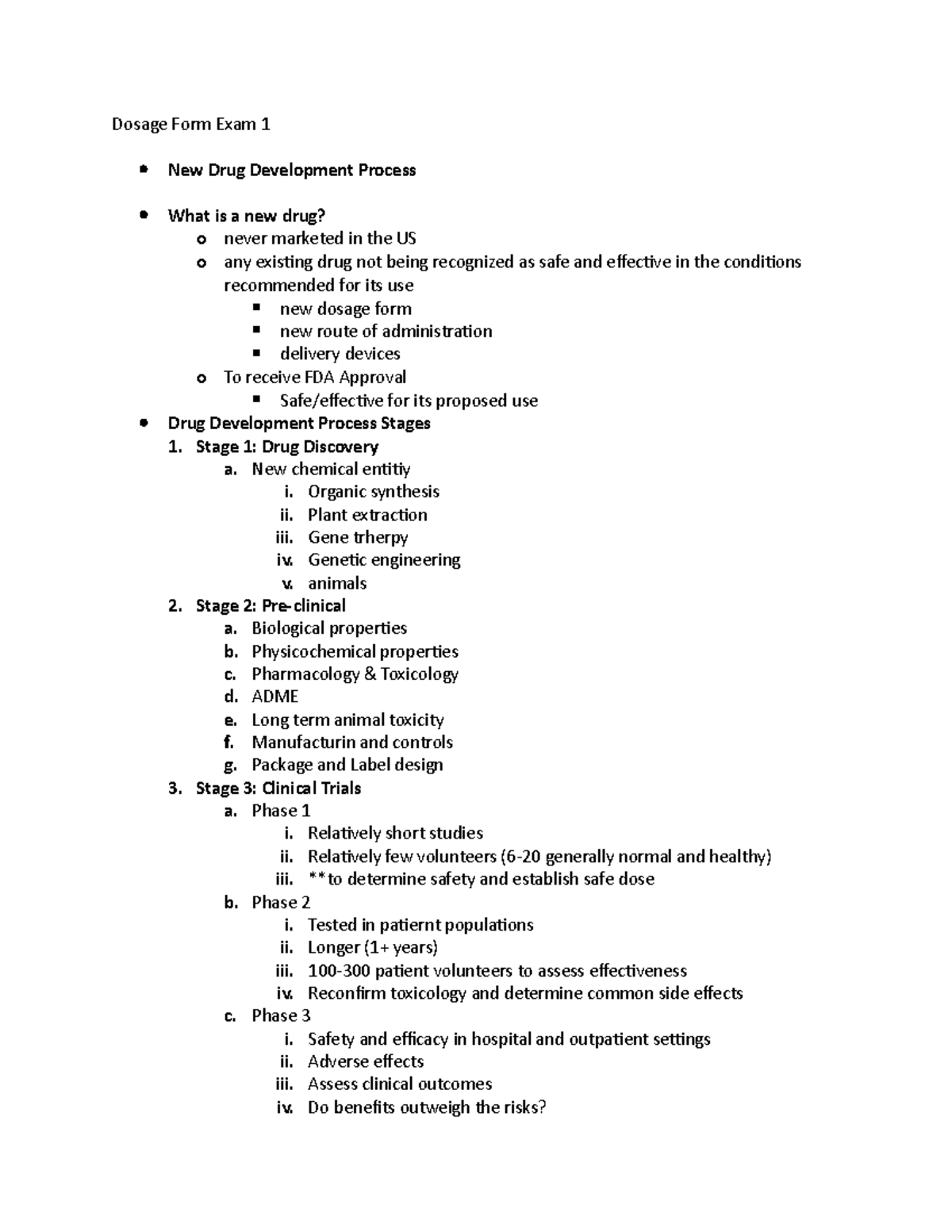 Dosage Form Exam 1 - Different routes of administration and absorption ...