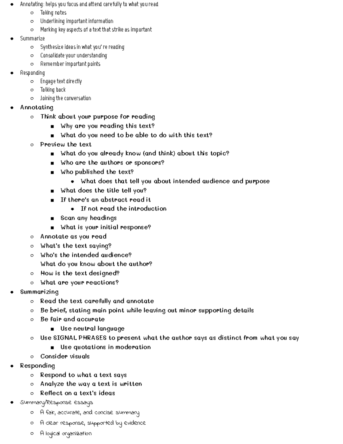 Chapter 7 reading response - Google Docs - Annotating: helps you focus ...