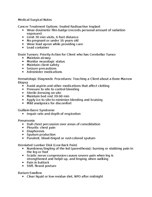 Week 1 advanced med surg notes - Week 1 advanced med surg notes ...