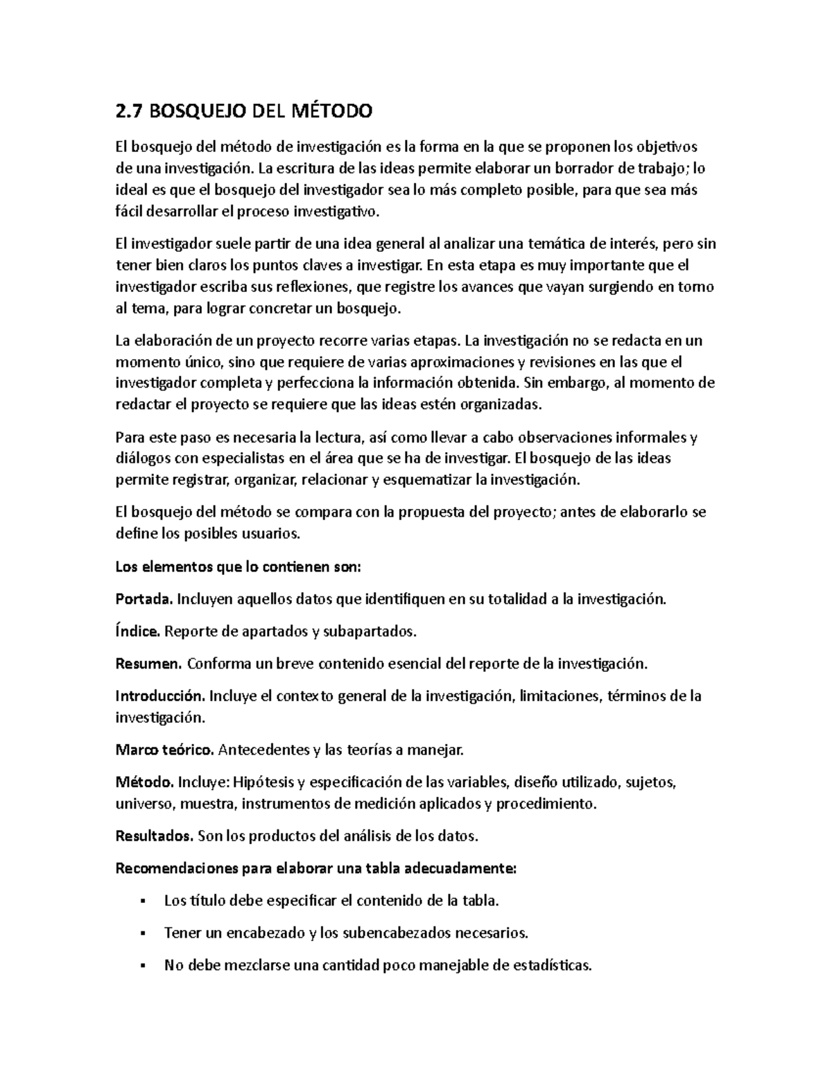 cronograma de investigación - 2 BOSQUEJO DEL MÉTODO El bosquejo del ...