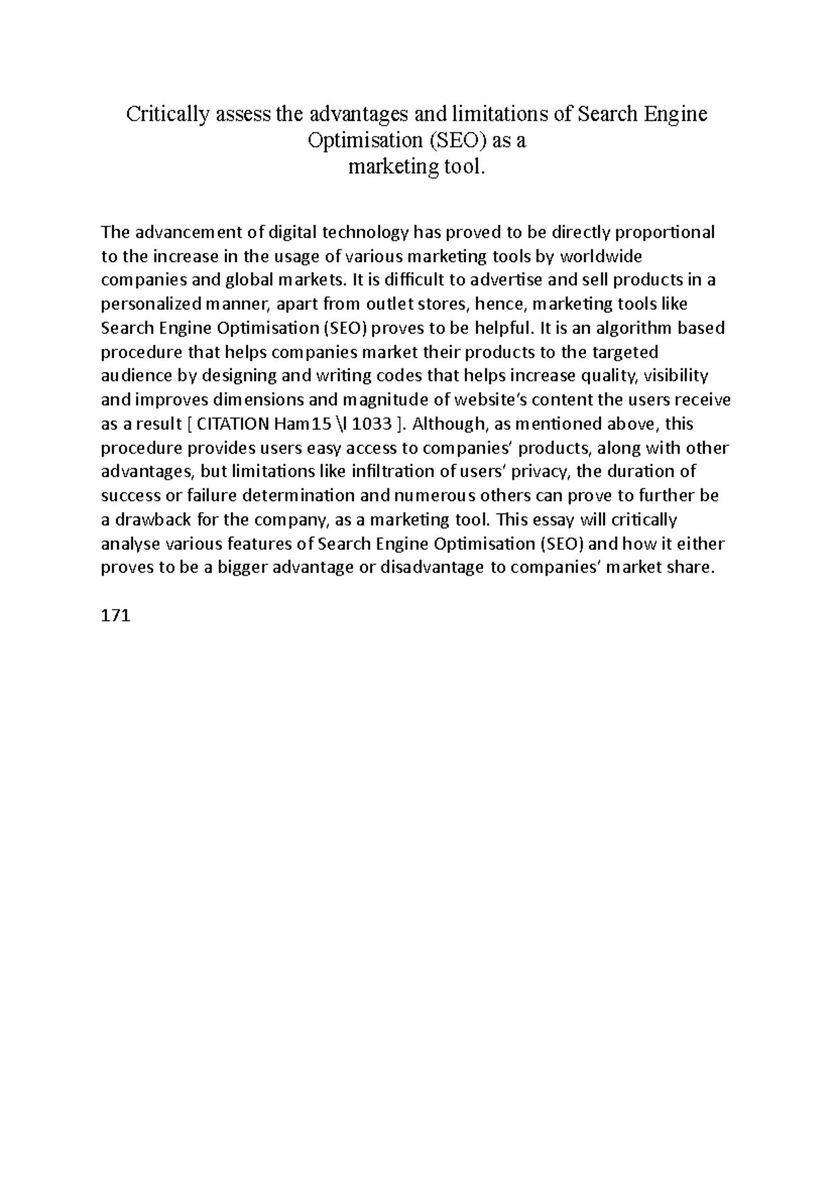 ADI - n/a - Critically assess the advantages and limitations of Search ...