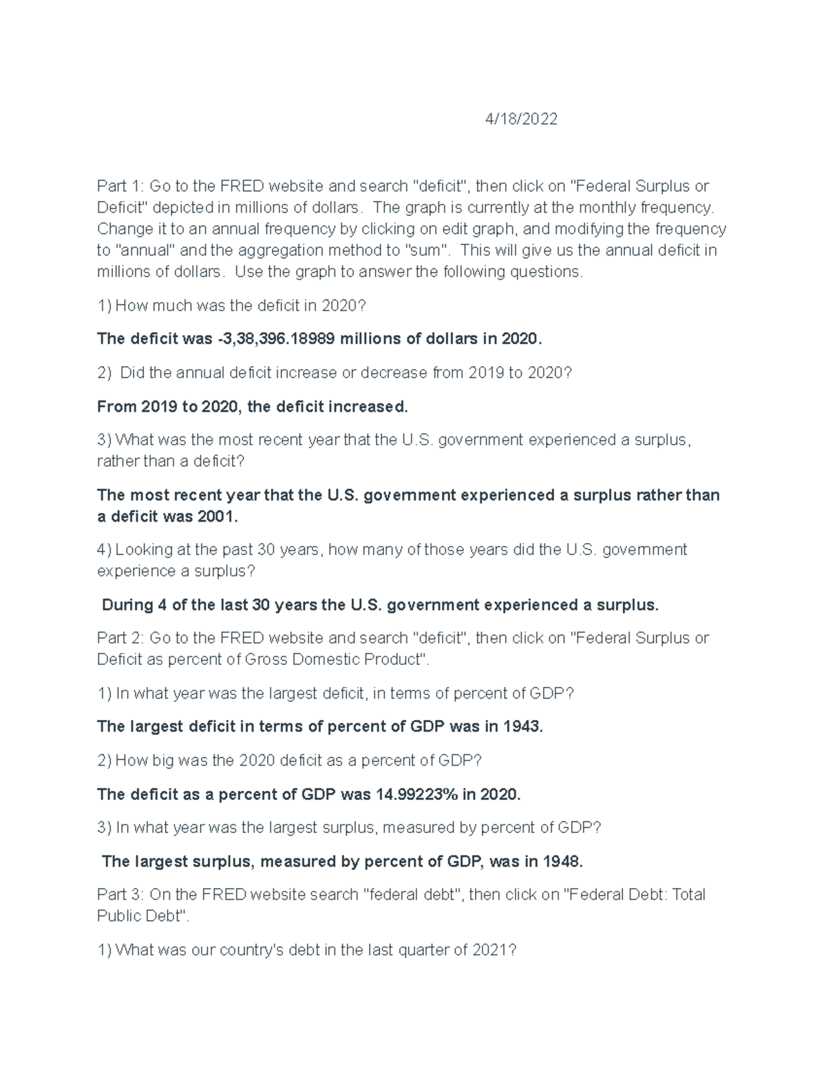 Econ HW 4 18 22 - Macro HW about Federal Reserve Economic Data - 4/18 ...