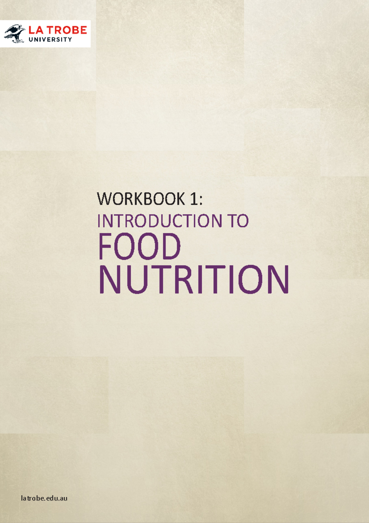 Workbook 1 Introduction to Food and Nutrition - WORKBOOK 1 ...