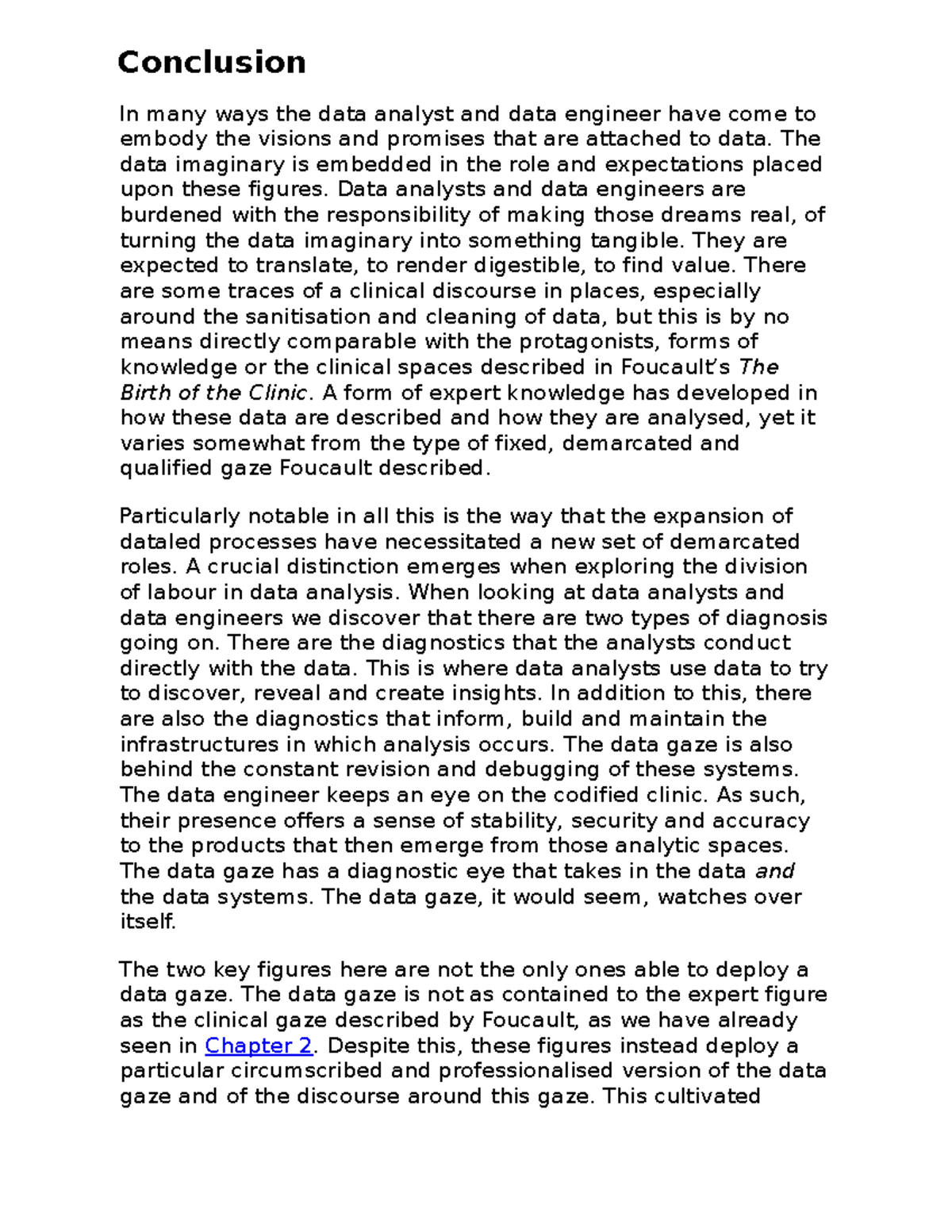 Cap 5 - david beer the data gaze conclusioni - Conclusion In many ways ...