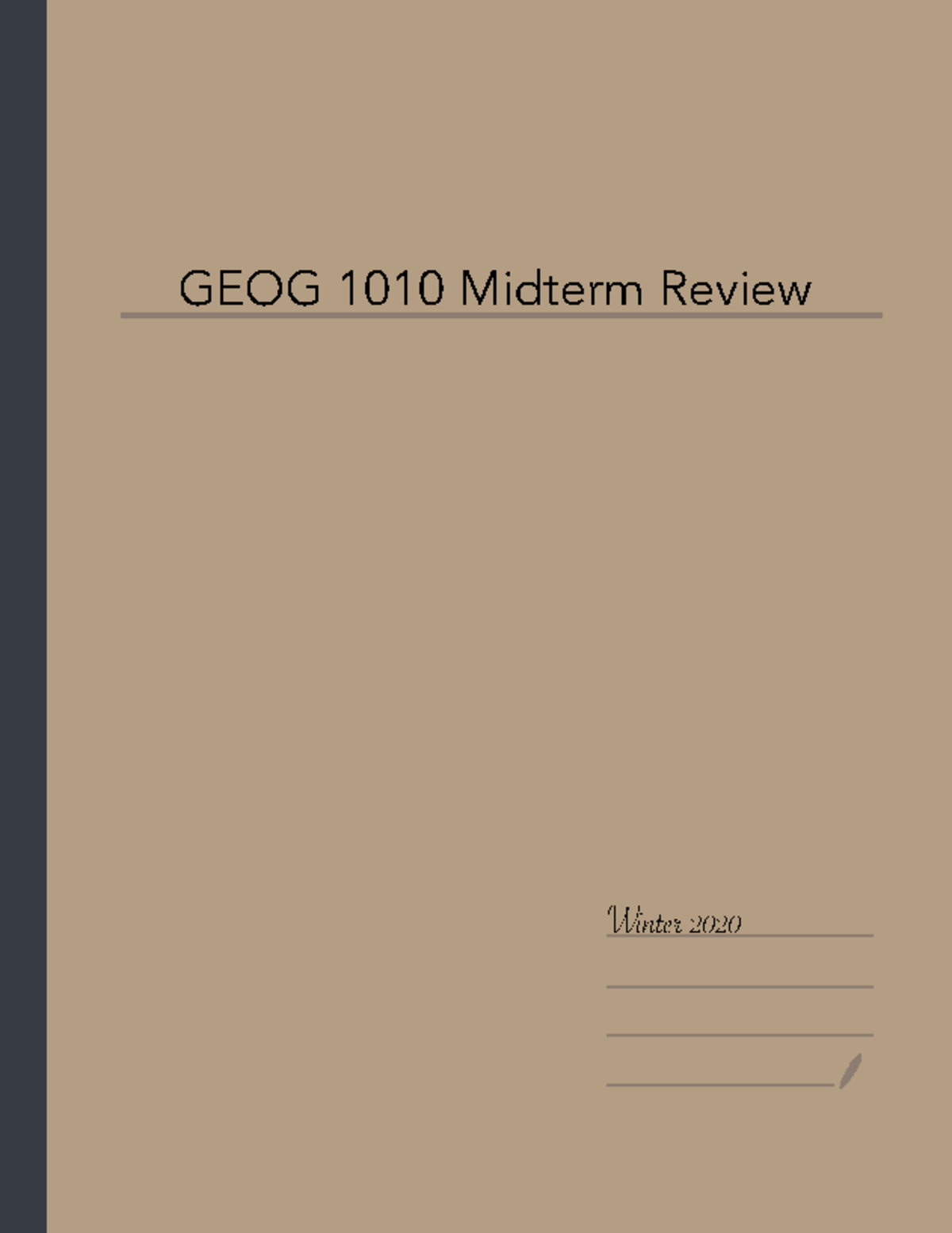GEOG 1010 Midterm Review - Warning: Error during font loading: XMLHttpRequest is not defined ...