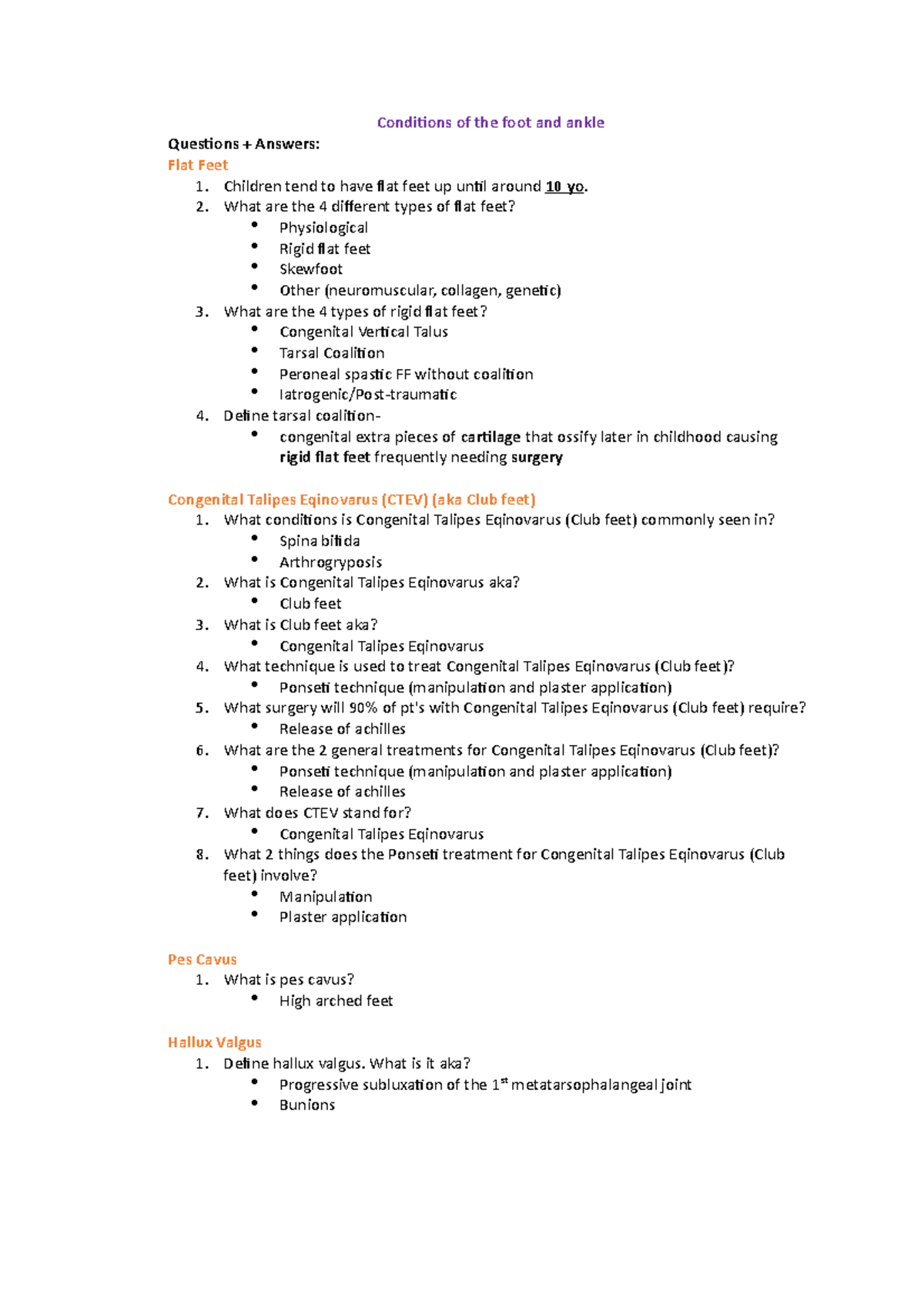 Conditions of the foot and ankle - Conditions of the foot and ankle ...
