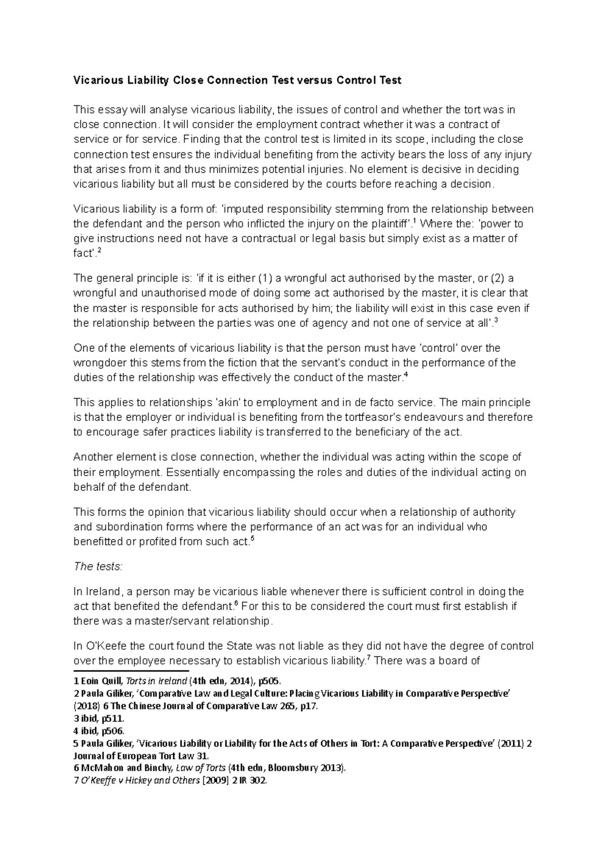 Vicarious Liability Assessment 2022 - Vicarious Liability Close ...