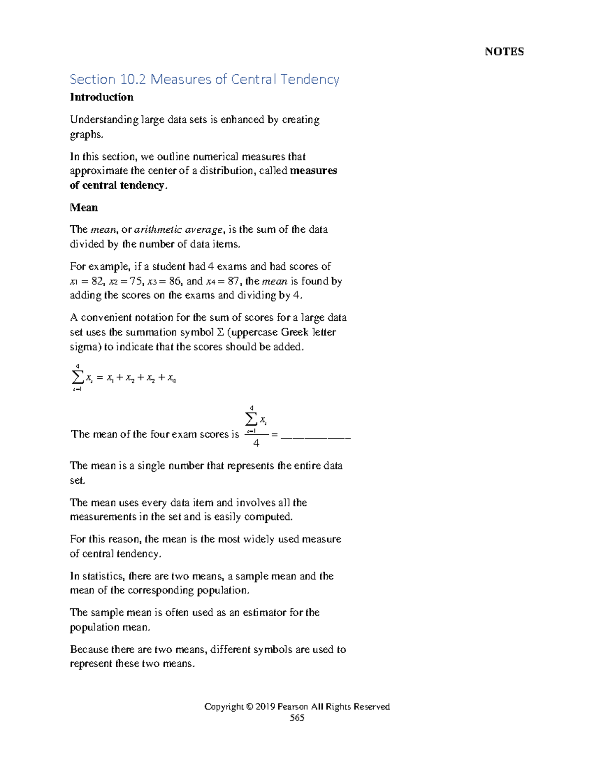 Bfmb14e noteguide 10 2-1 - NOTES Copyright © 2019 Pearson All Rights ...