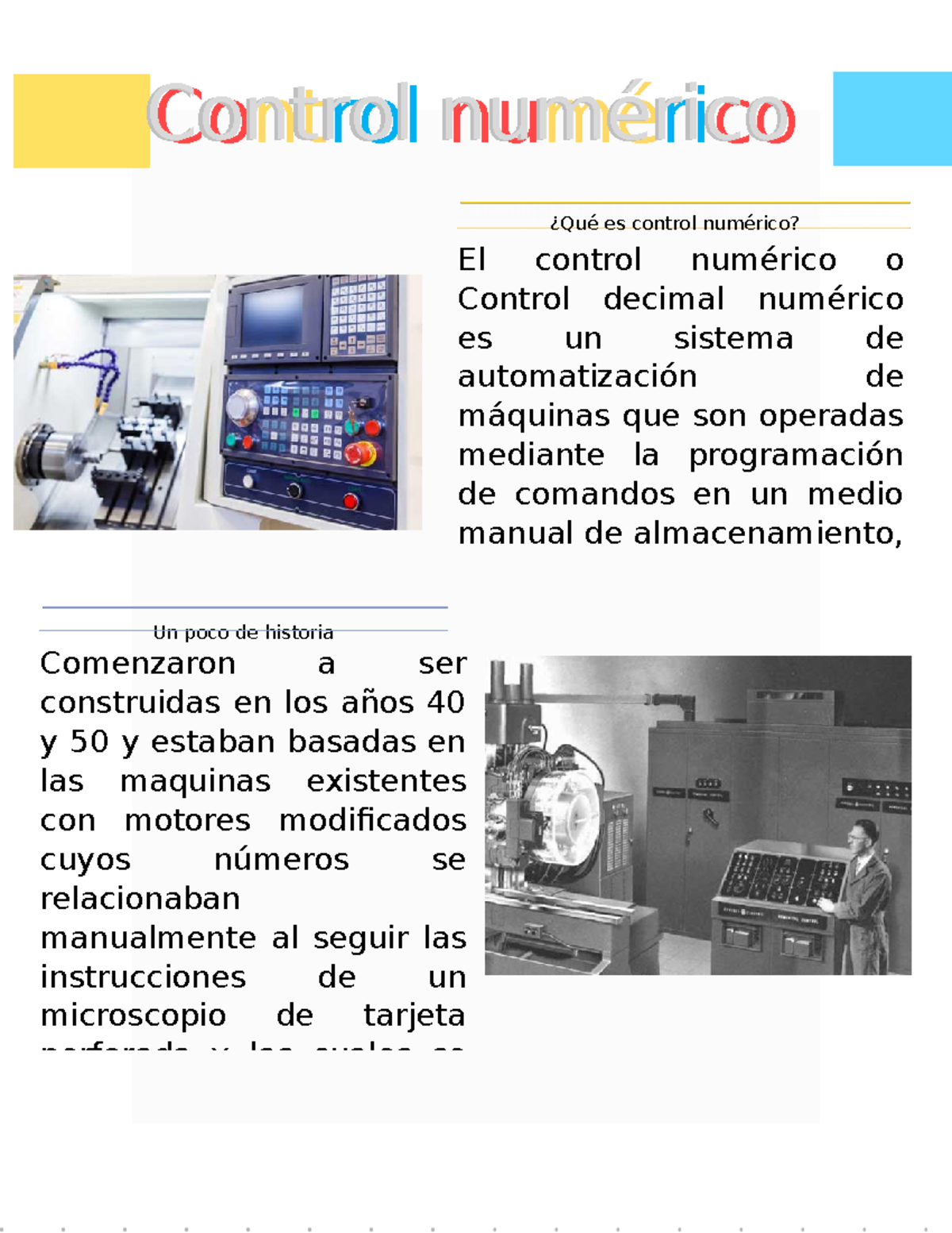 Control Numérico y los tipos de lenguaje - El control numérico o ...