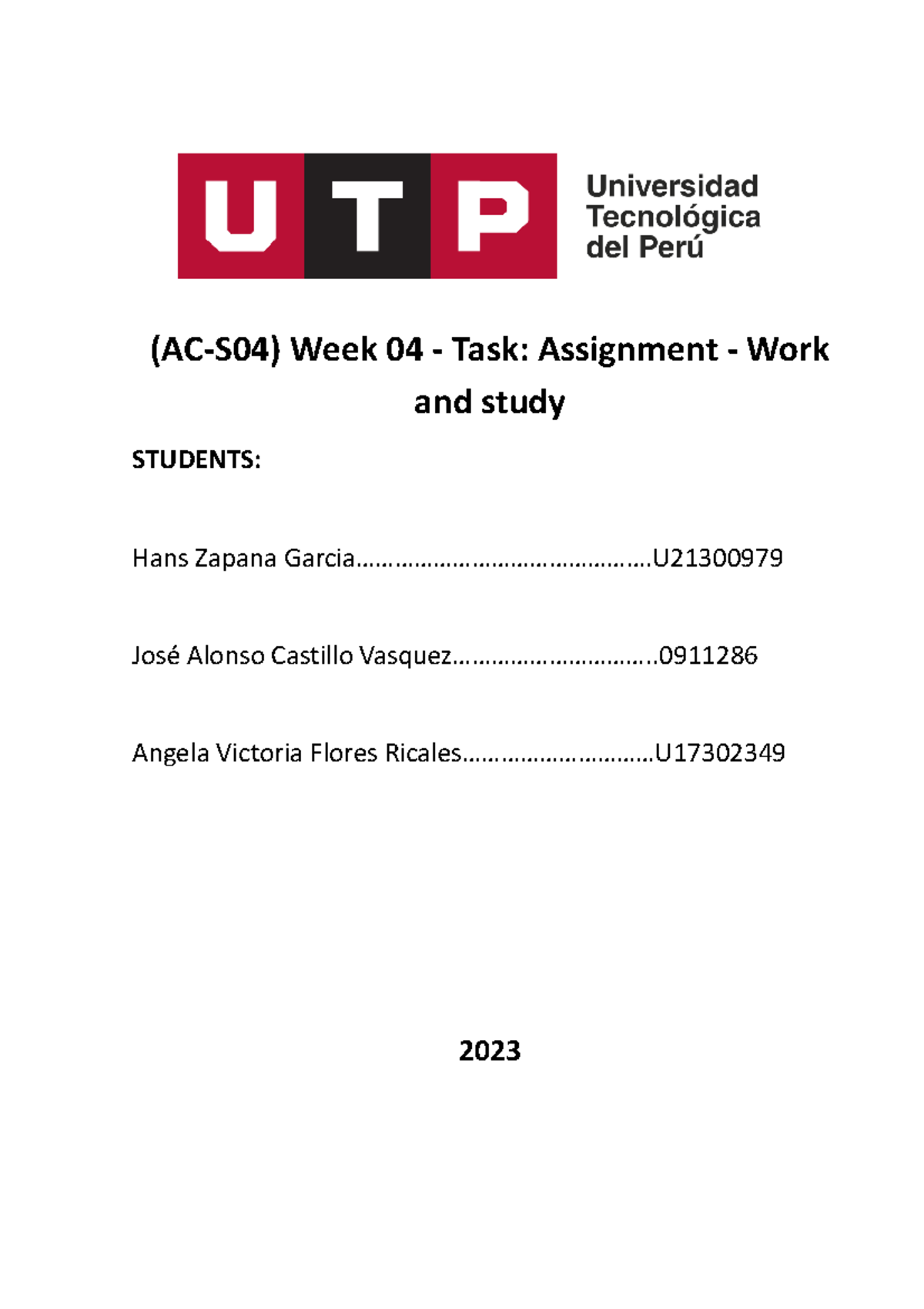 (AC-S04) Week 04 - Task Assignment - Work and study - (AC-S04) Week 04 ...