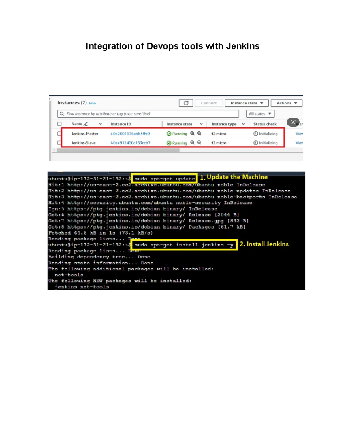 Integration of Devops tools with Jenkins - Update the Machine Hit:1 ...