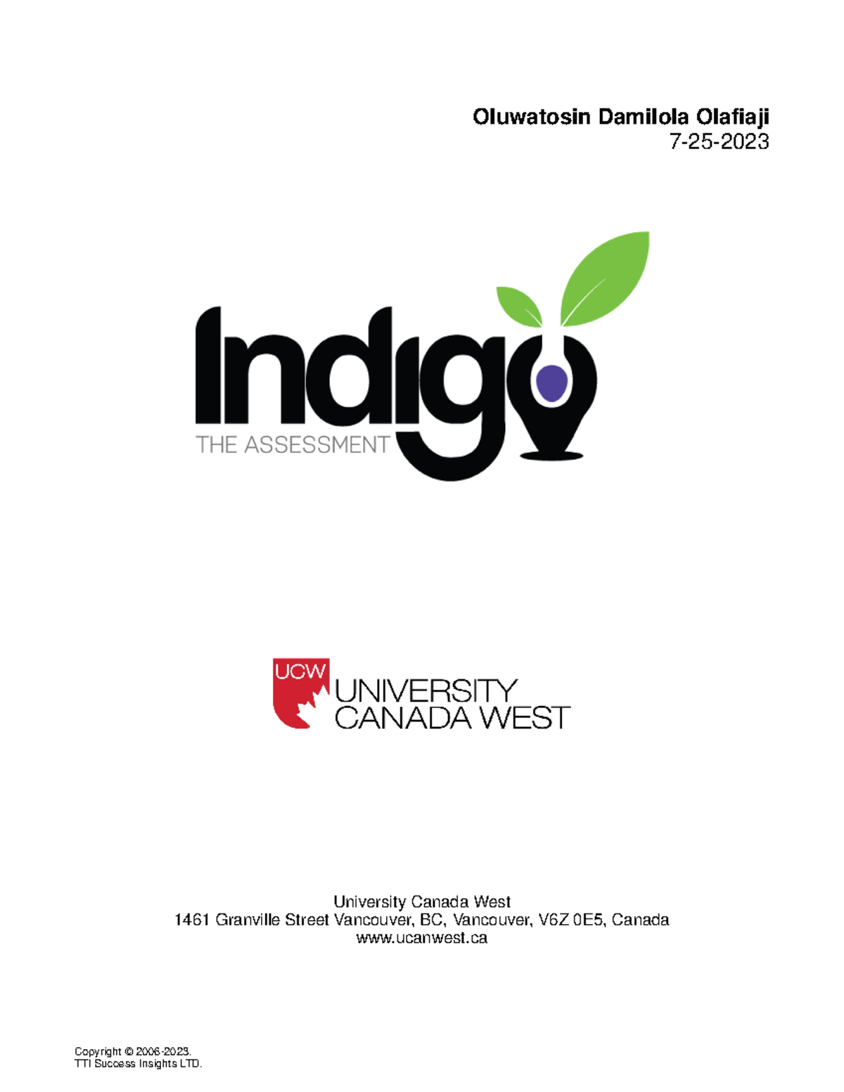 Indigo Report - assessment - 7-25- ucanwest 1461 Granville Street ...