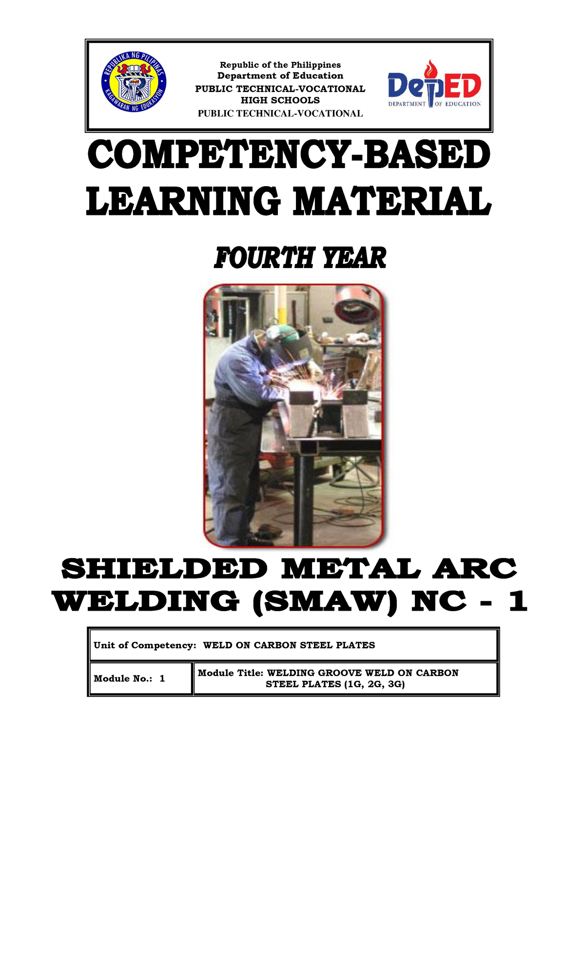 Welding-Y4 - Competency Based Learning Material - Republic of the ...