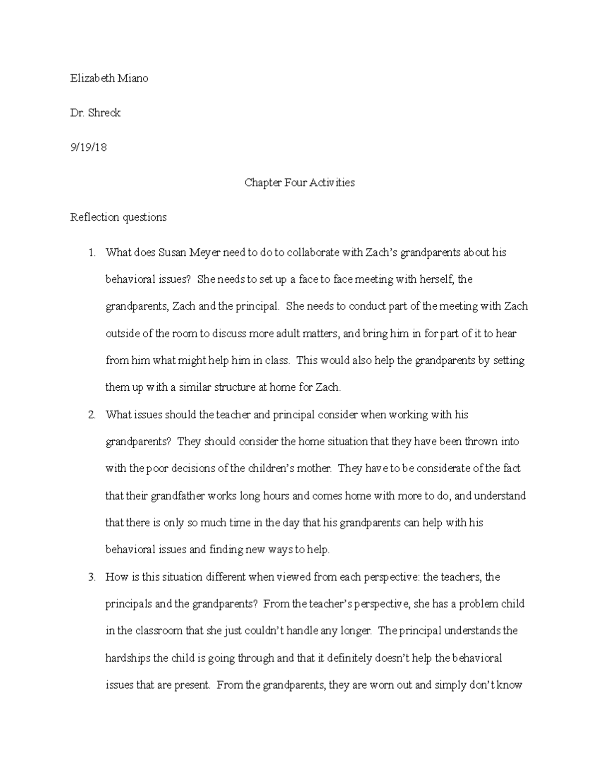 HSCC chapter four reflection - Elizabeth Miano Dr. Shreck 9/19/ Chapter ...