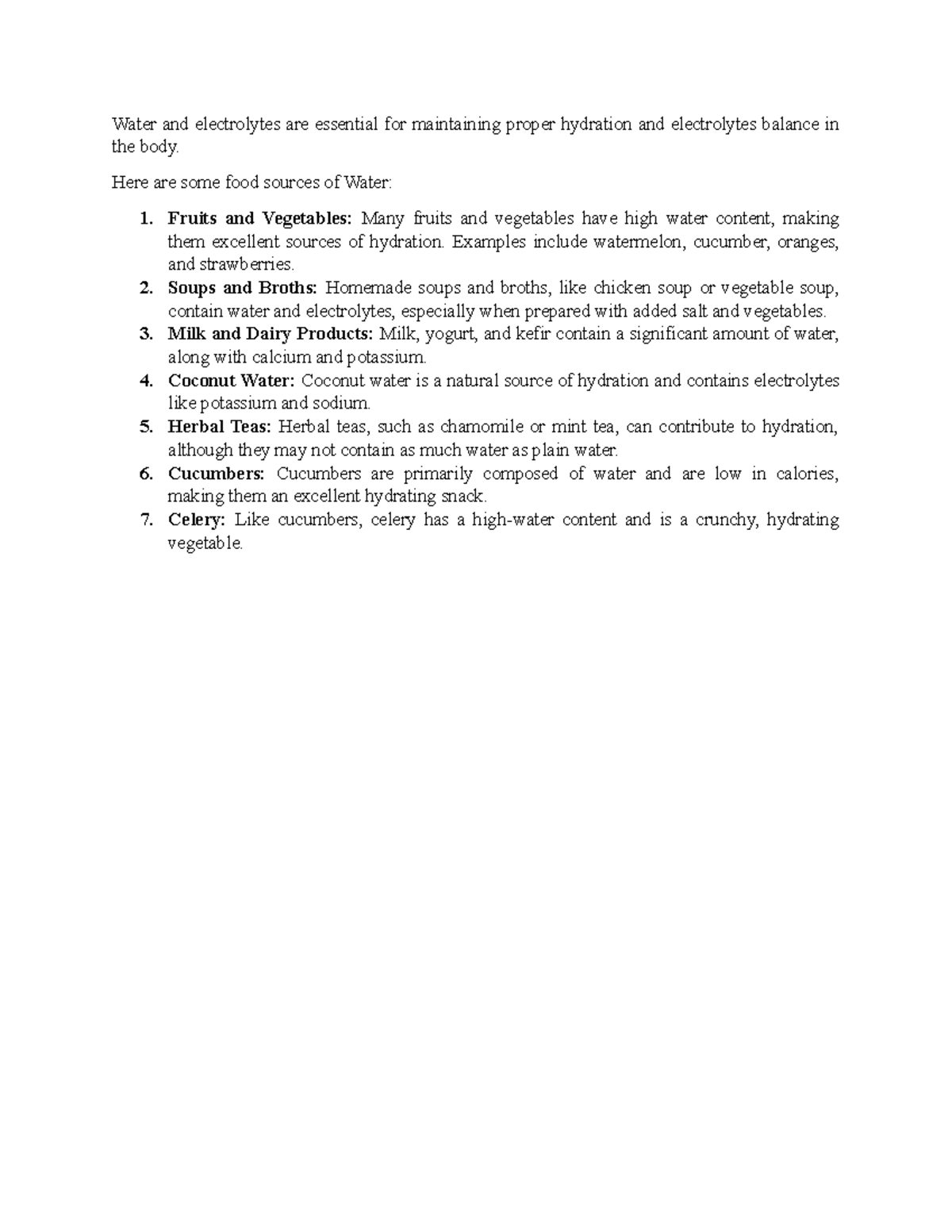 Water and electrolytes are essential for maintaining proper hydration ...