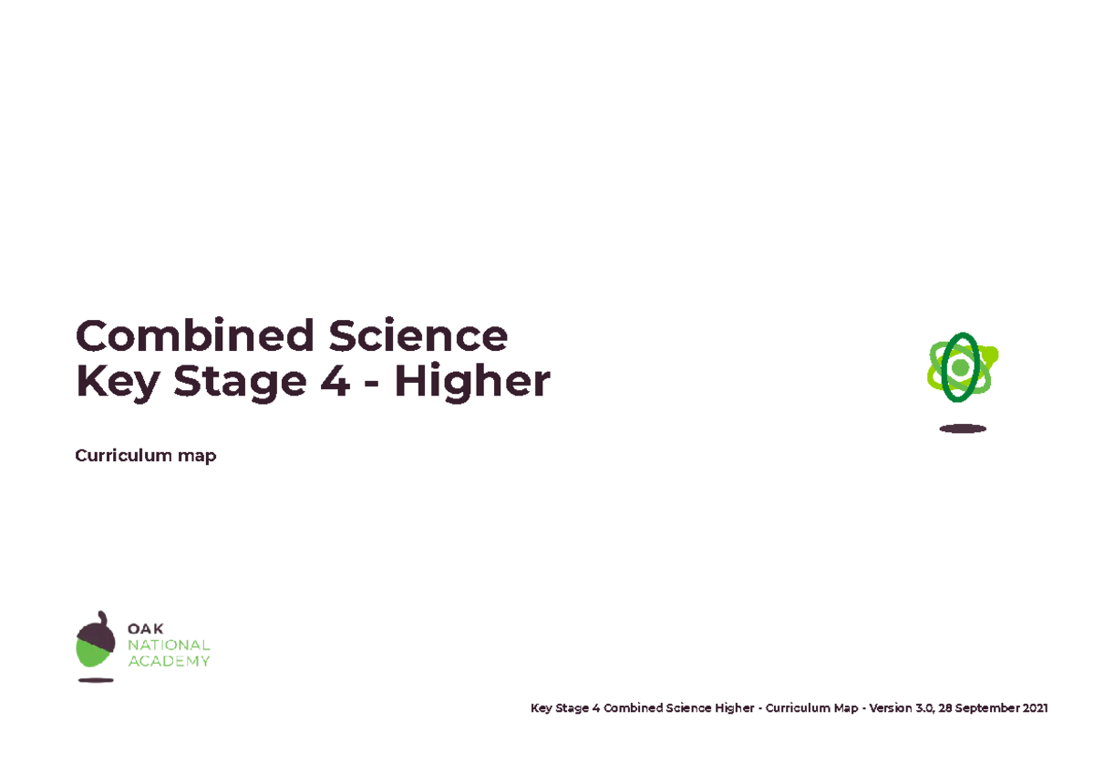 Key stage 4 combined science higher - Combined Science Key Stage 4 ...