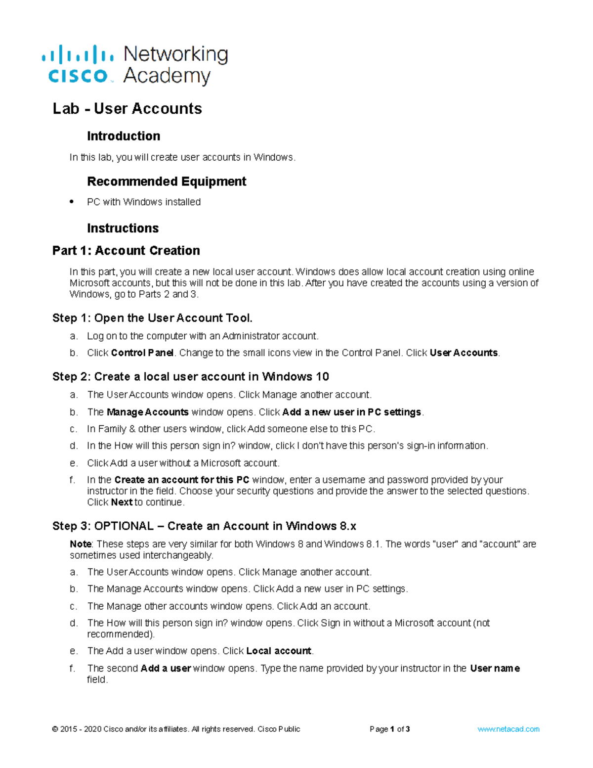 11223 Lab User Accounts Lab User Accounts Introduction In This