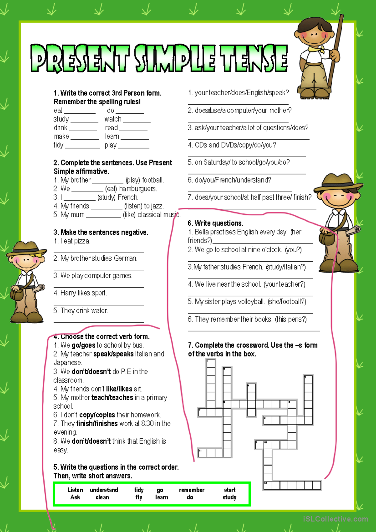 Monitor - Traducción - Write the correct 3rd Person form. Remember the ...