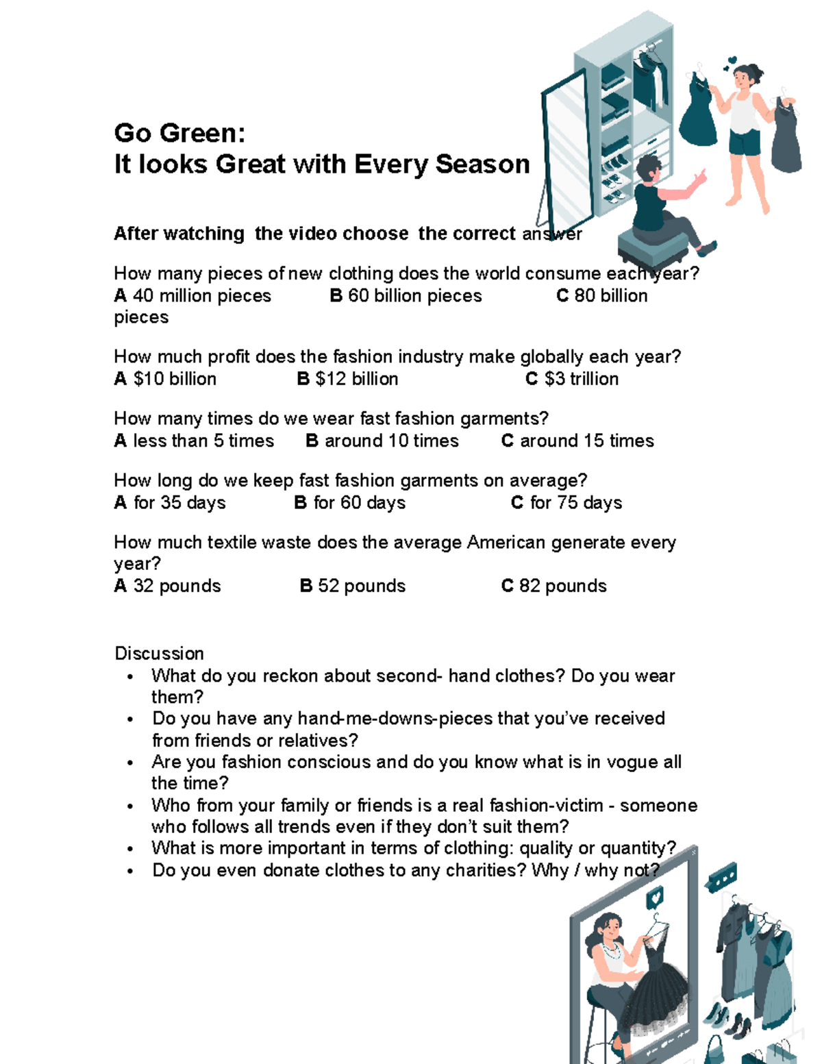 Go Green & fast fashion - Go Green: It looks Great with Every Season ...