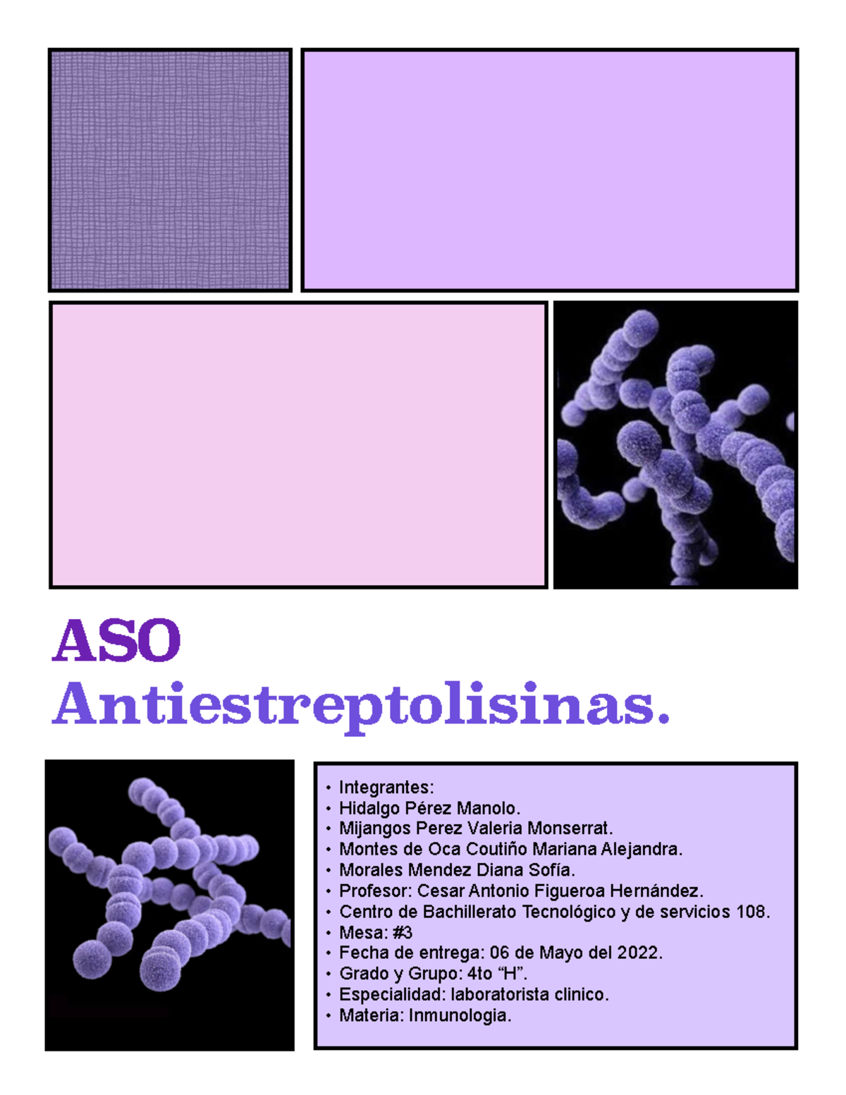 ASO Antiestreptolisinas - Integrantes: Hidalgo Pérez Manolo. Mijangos ...