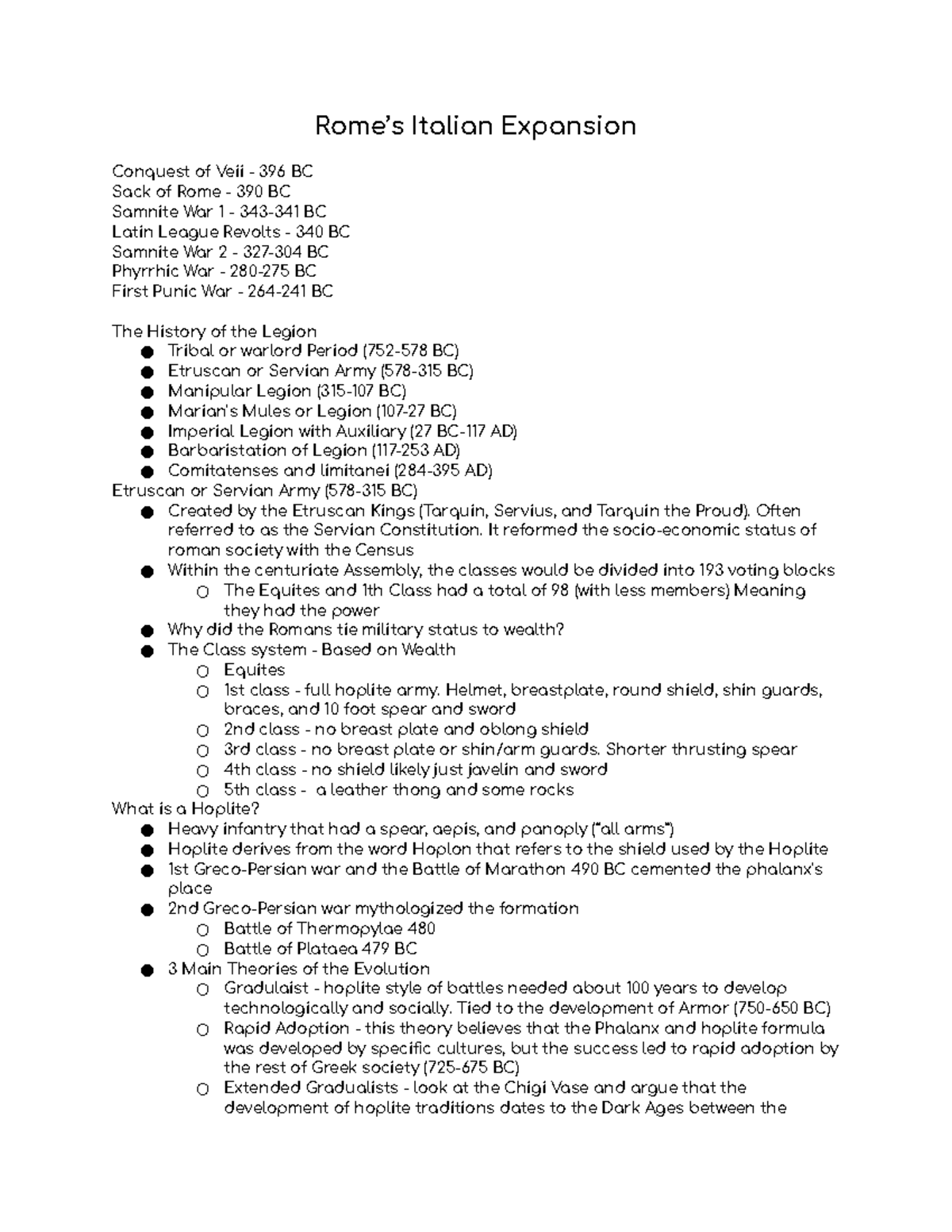 Rome's Italian Expansion - Rome’s Italian Expansion Conquest of Veii ...