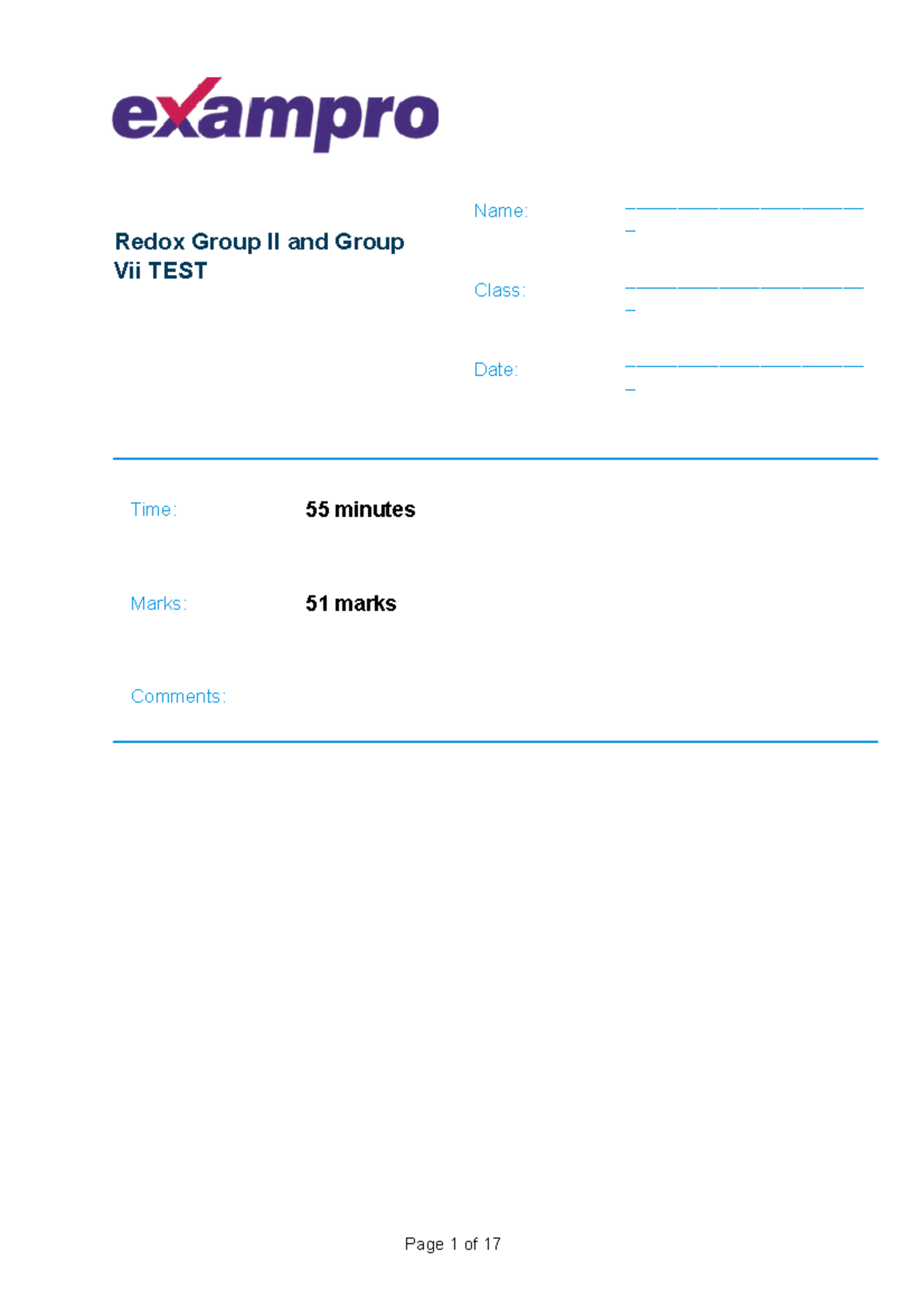 Redox Group IIand Group Vii TEST - Redox Group II and Group Vii TEST ...
