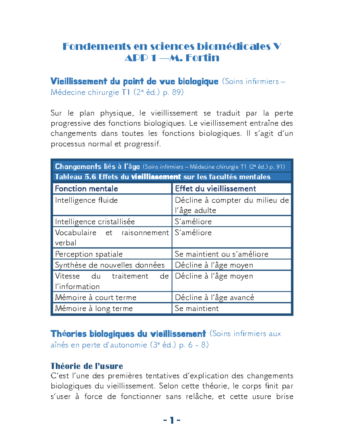 APP 1 - M. Fortin - Fondements en sciences biomédicales V APP 1 - –M ...
