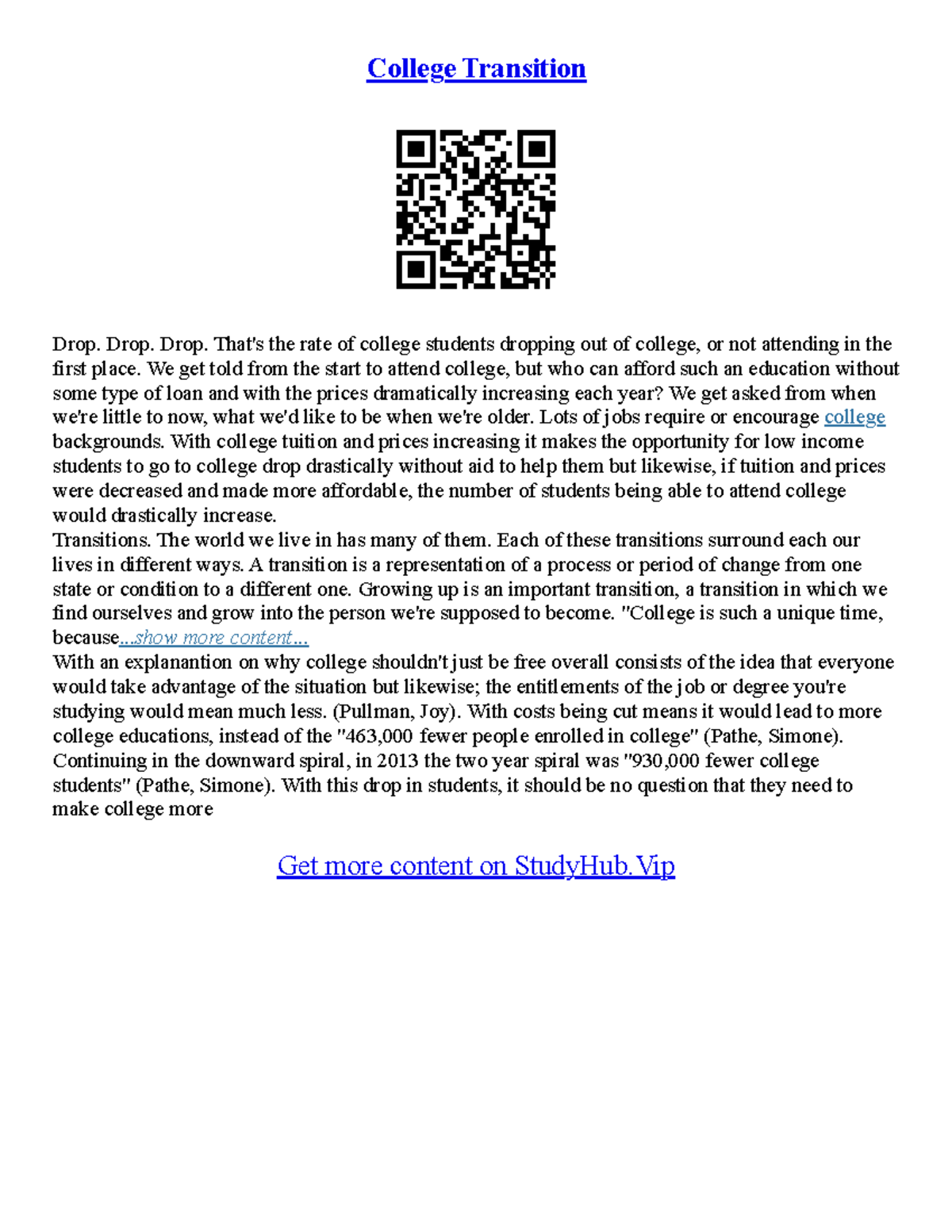 Transition Words For Essays - College Transition Drop. Drop. Drop. That ...