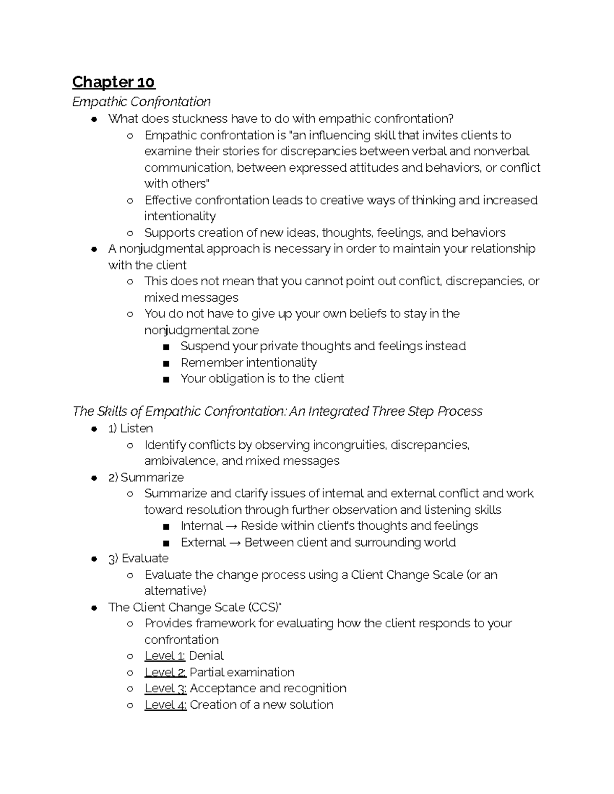 Techniques of Counseling Ch. 10 - Chapter 10 Empathic Confrontation ...