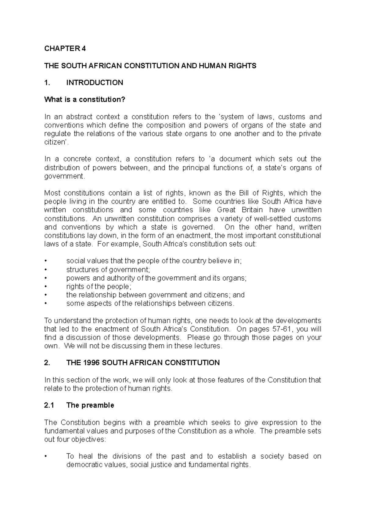 Chapter 4 - Moodley - CHAPTER 4 THE SOUTH AFRICAN CONSTITUTION AND ...