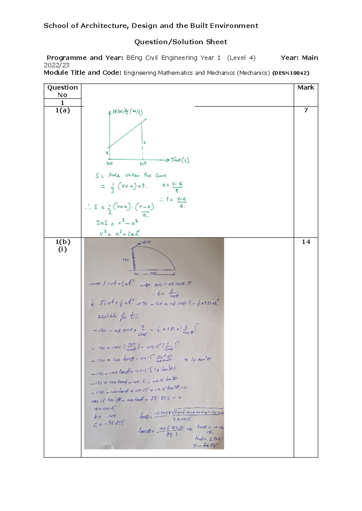 Mock2024 Solution - na abcdefg - Question/Solution Sheet Programme and ...