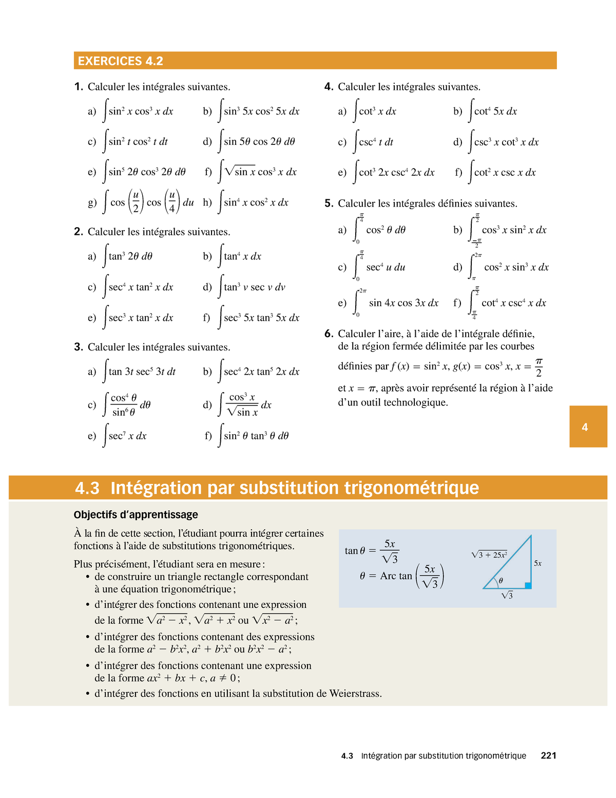 MAT1923 - TP6 integral - Calculer les intégrales suivantes. a) sin 2 x ...