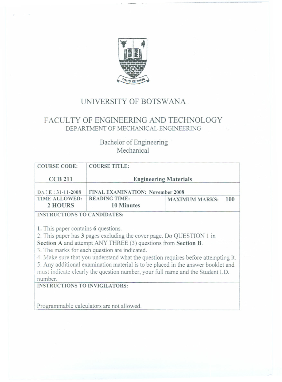 CCB 231 EXAM 2008 - Read - Principles of Biology - UB - Studocu