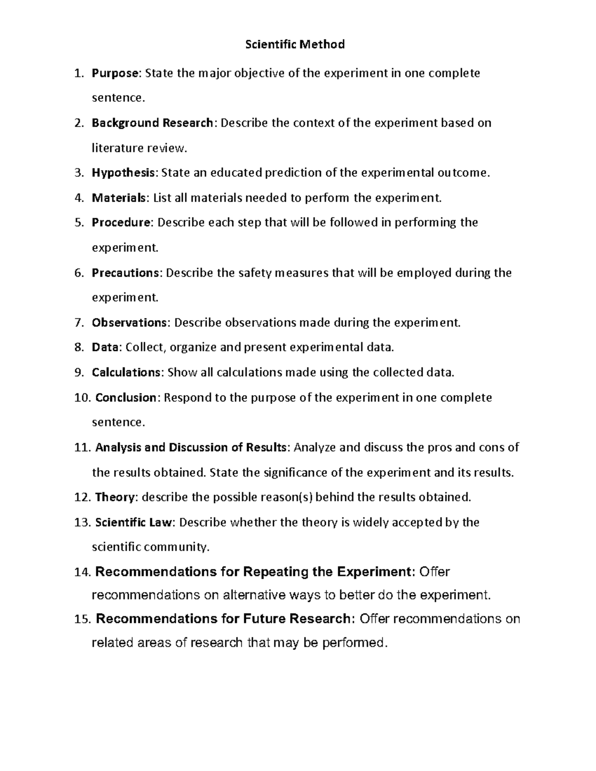 Scientific Method-6 - notes - Scientific Method Purpose : State the ...