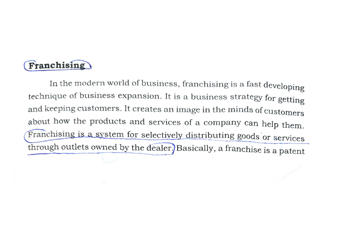 Franchising - Entrepreneurship Development And Project Management - Studocu