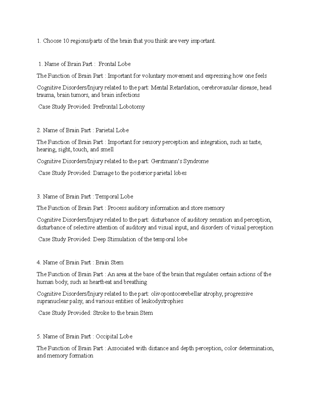 3-D Brain Blended Assignment - PSY-102 - GCU - Studocu