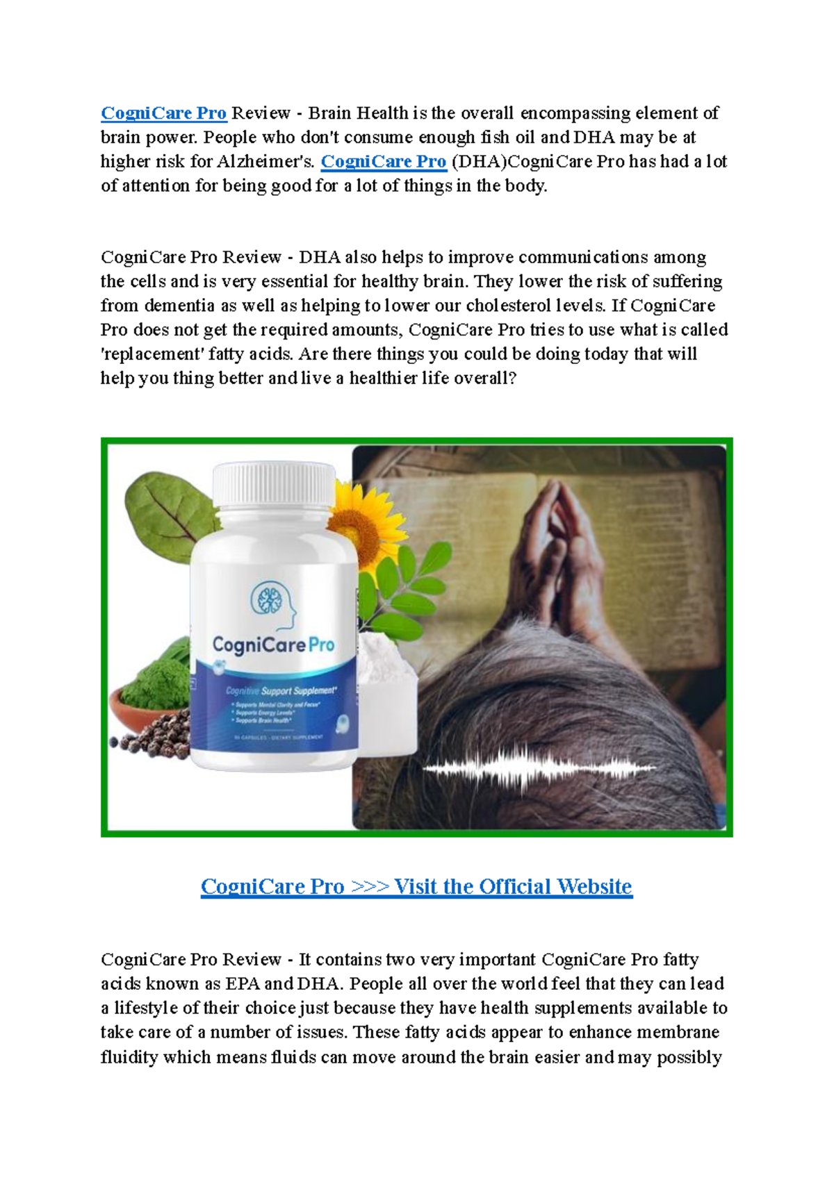 Cogni Care Pro Review - Where to Buy CogniCare Pro? - CogniCare Pro ...