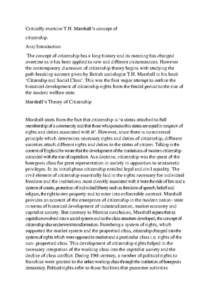 classical conceptions of citizenship - The Classical Conception of ...