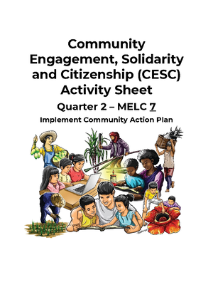 Community Engagement, Solidarity and Citizenship (CESC) Activity Sheet ...
