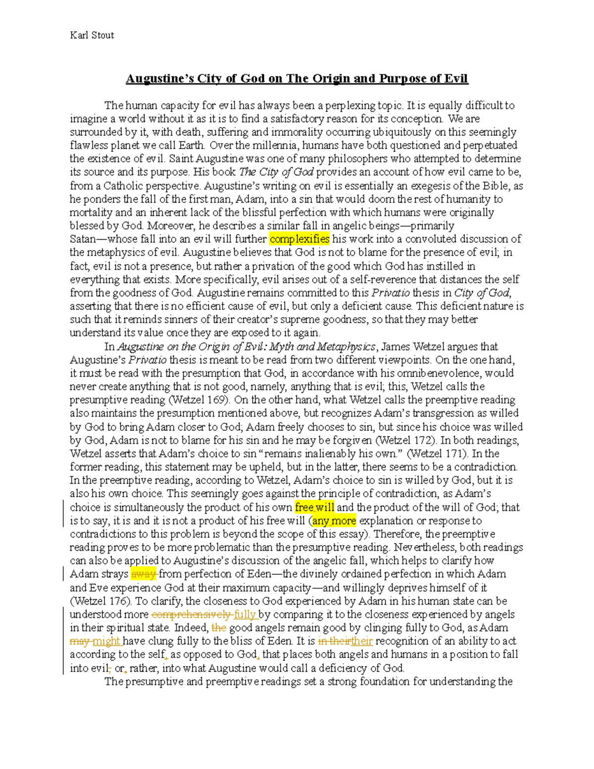 Originof Evil Augustine Rms - Karl Stout Augustine’s City of God on The ...