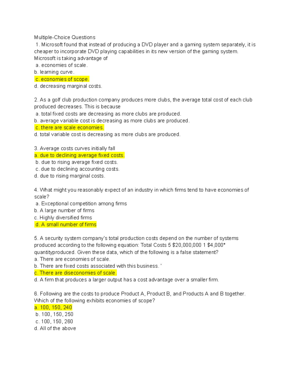 Untitled document - assignment - Multiple-Choice Questions 1. Microsoft found that instead of ...