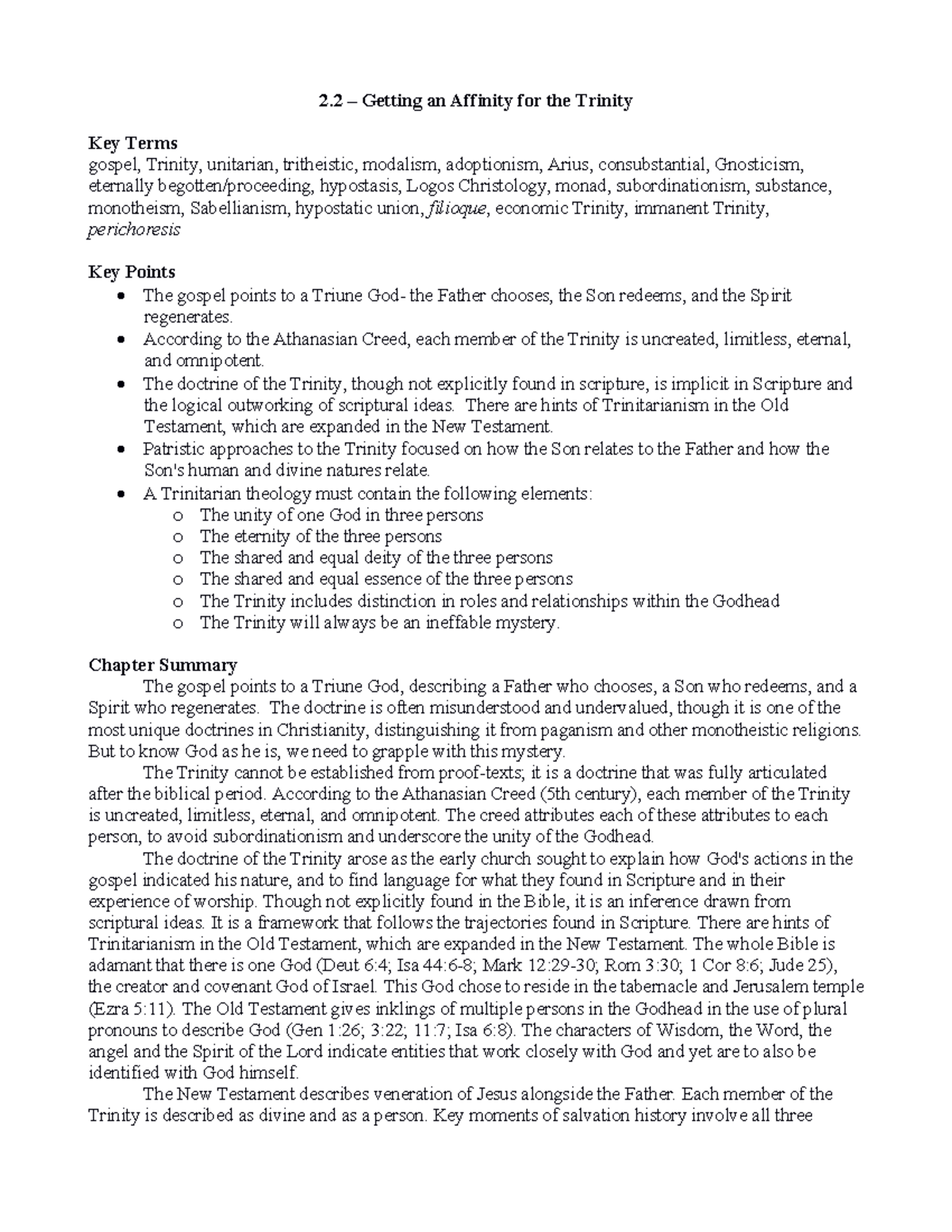 Trinity - An introduction to the study of theology notes for students ...