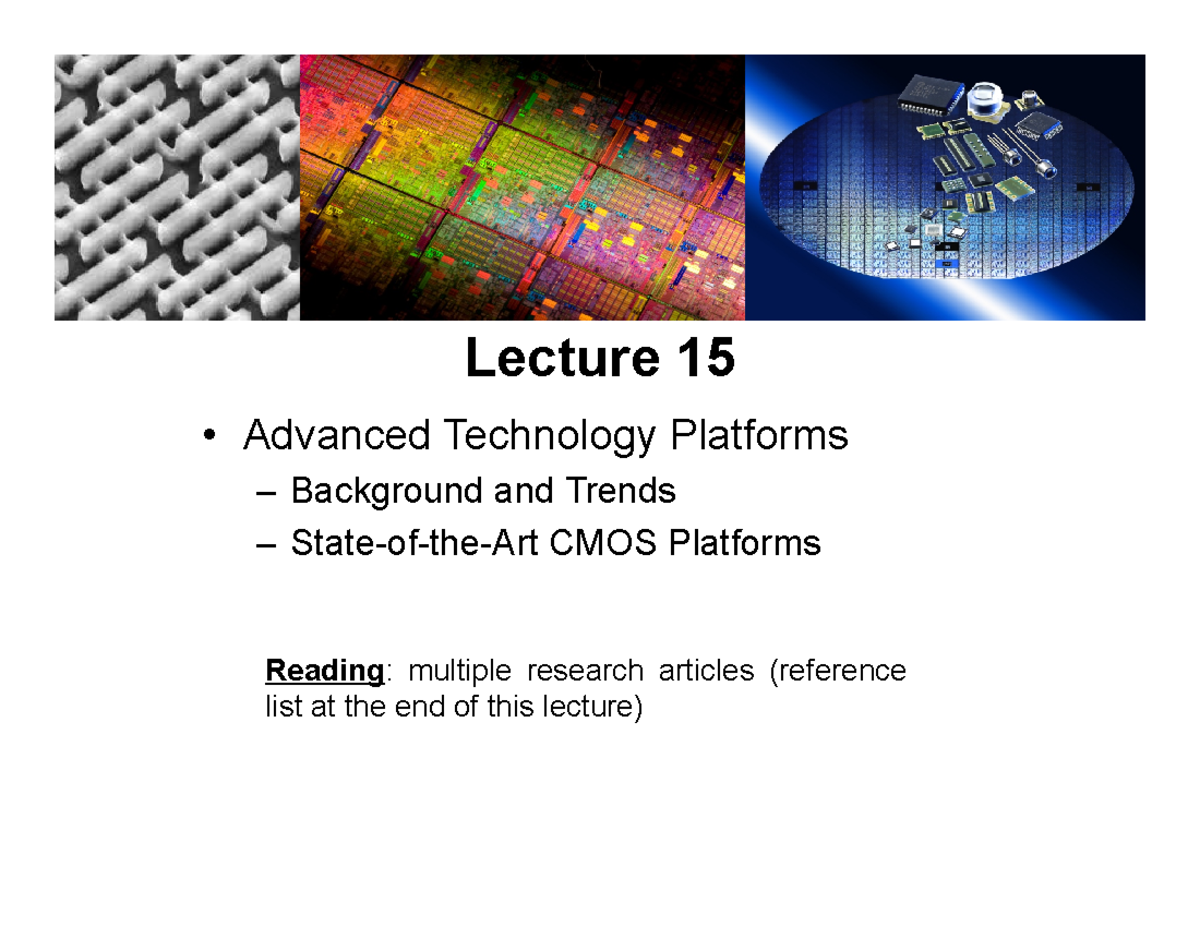 Lecture 15 - Lecture 15 Advanced Technology Platforms Background and ...